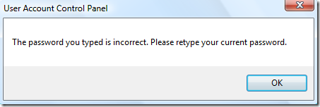 Unable to Change the Login Password in Windows Vista - Unlock For Us